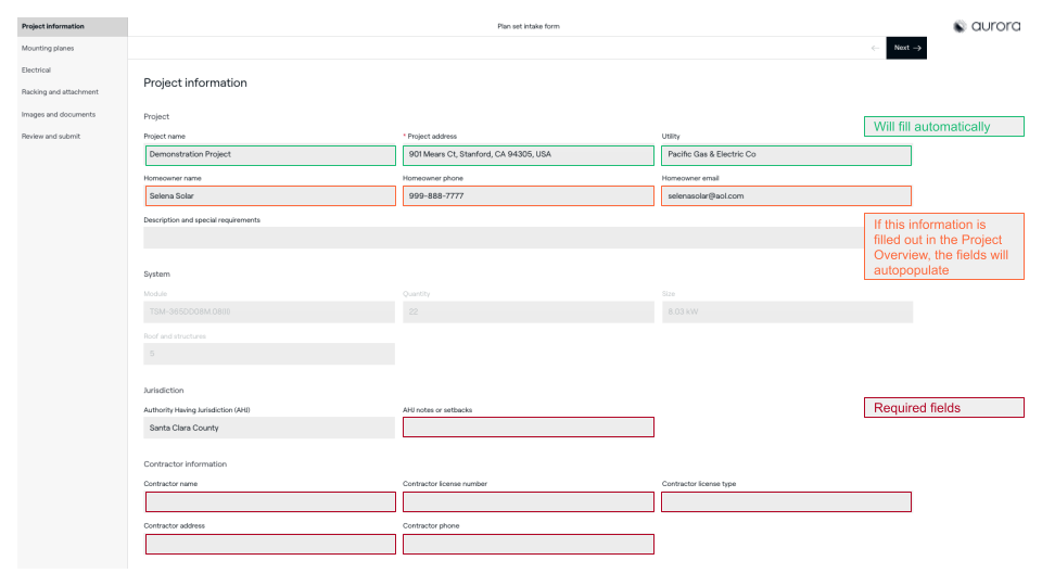 Plan Sets: Filling out the Intake Form – Aurora Solar Help Center