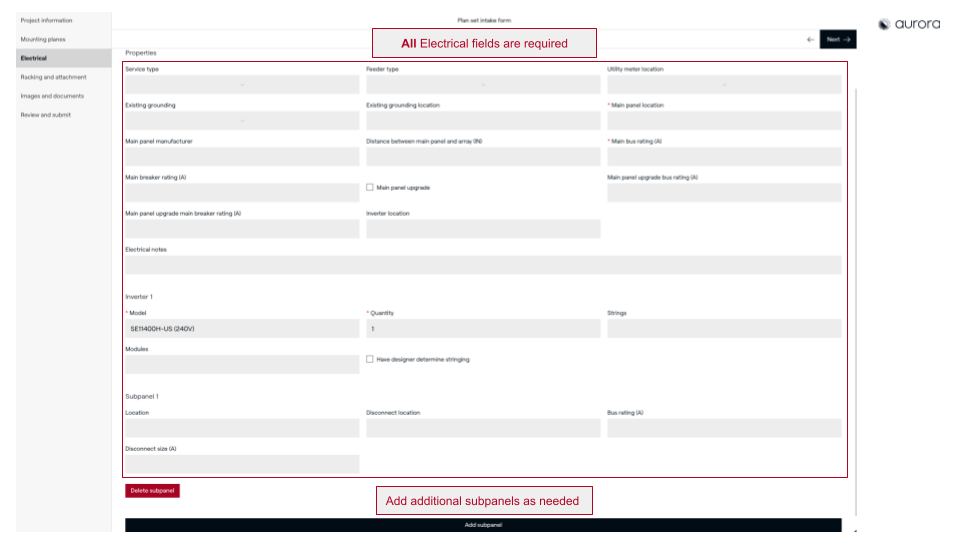 Plan Sets: Filling out the Intake Form – Aurora Solar Help Center