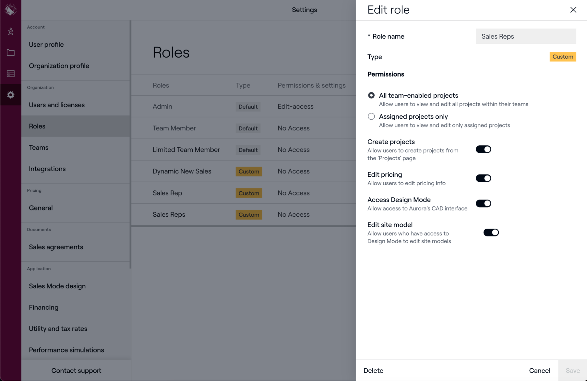User Management: Advanced Roles – Aurora Solar Help Center