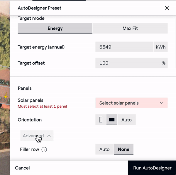 AutoDesigner Filler Row – Aurora Solar Help Center