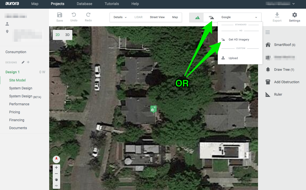 Wie Sie Nearmap in Aurora verwenden – Aurora Solar Hilfezentrum