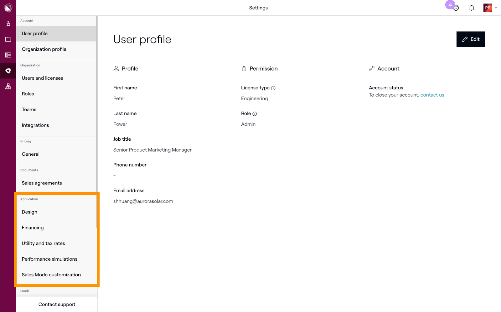Projects and Designs Settings – Aurora Solar Help Center